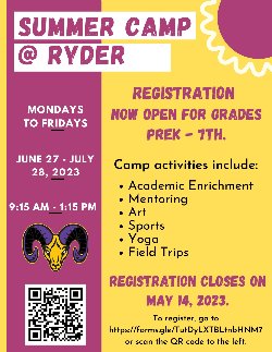 Summer Camp at Ryder | William H. Ryder Math and Science Specialty School